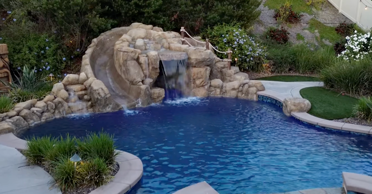 Custom Freeform Pools With Rock Waterfalls, Grottos & Spas